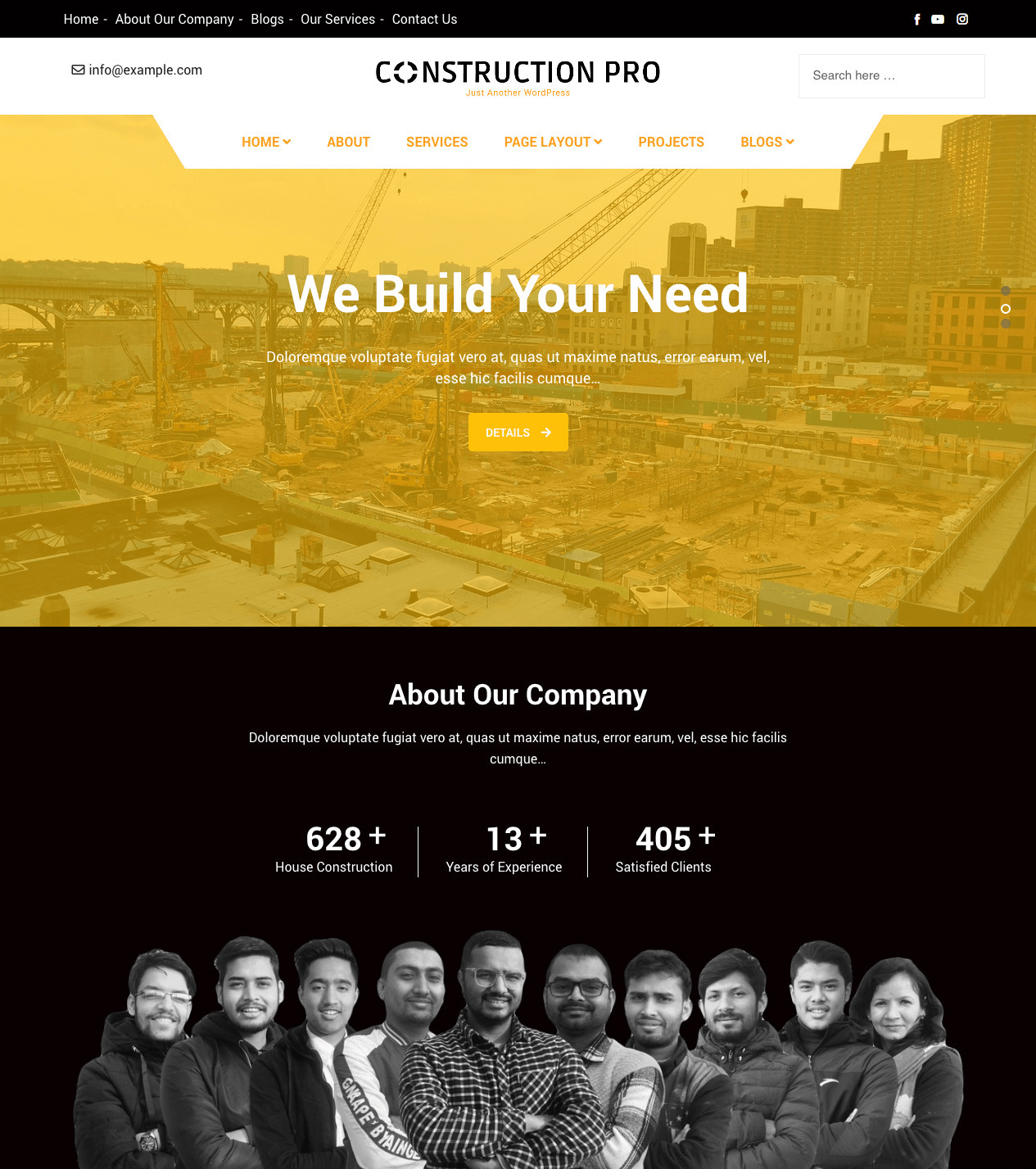 Free Construction WordPress Theme - Construction Light