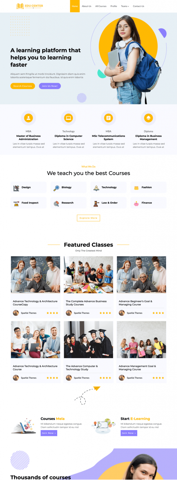 Free Education WordPress Theme For College & University