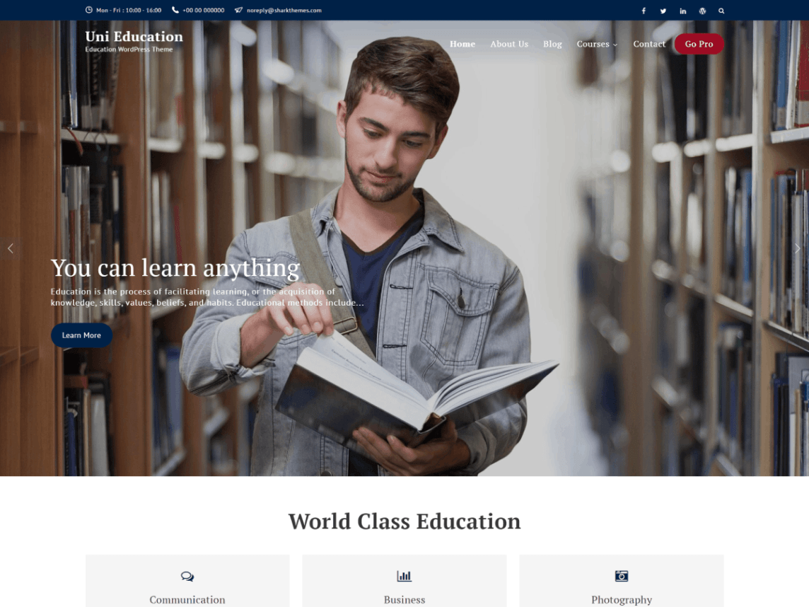 20+ Best Free Education WordPress Themes in 2020 - Sparkle Themes